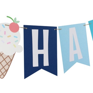 Ice Cream Party Birthday Banner - Ice Cream Sundae Birthday Party ...