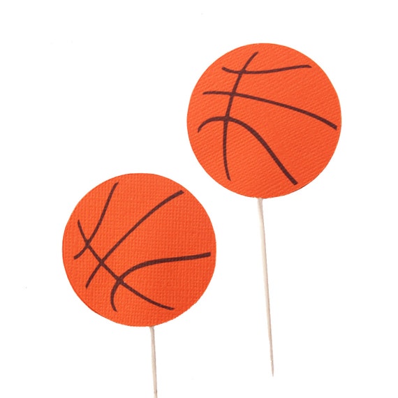 Basketball Birthday Cupcake Toppers | Etsy