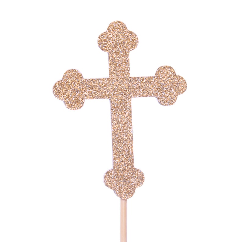 Gold Cross Cupcake Toppers Silver Cross Cupcake Toppers - Etsy