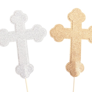 Gold Cross Cake Topper - Baptism Cake Topper - Christening Cake Topper ...