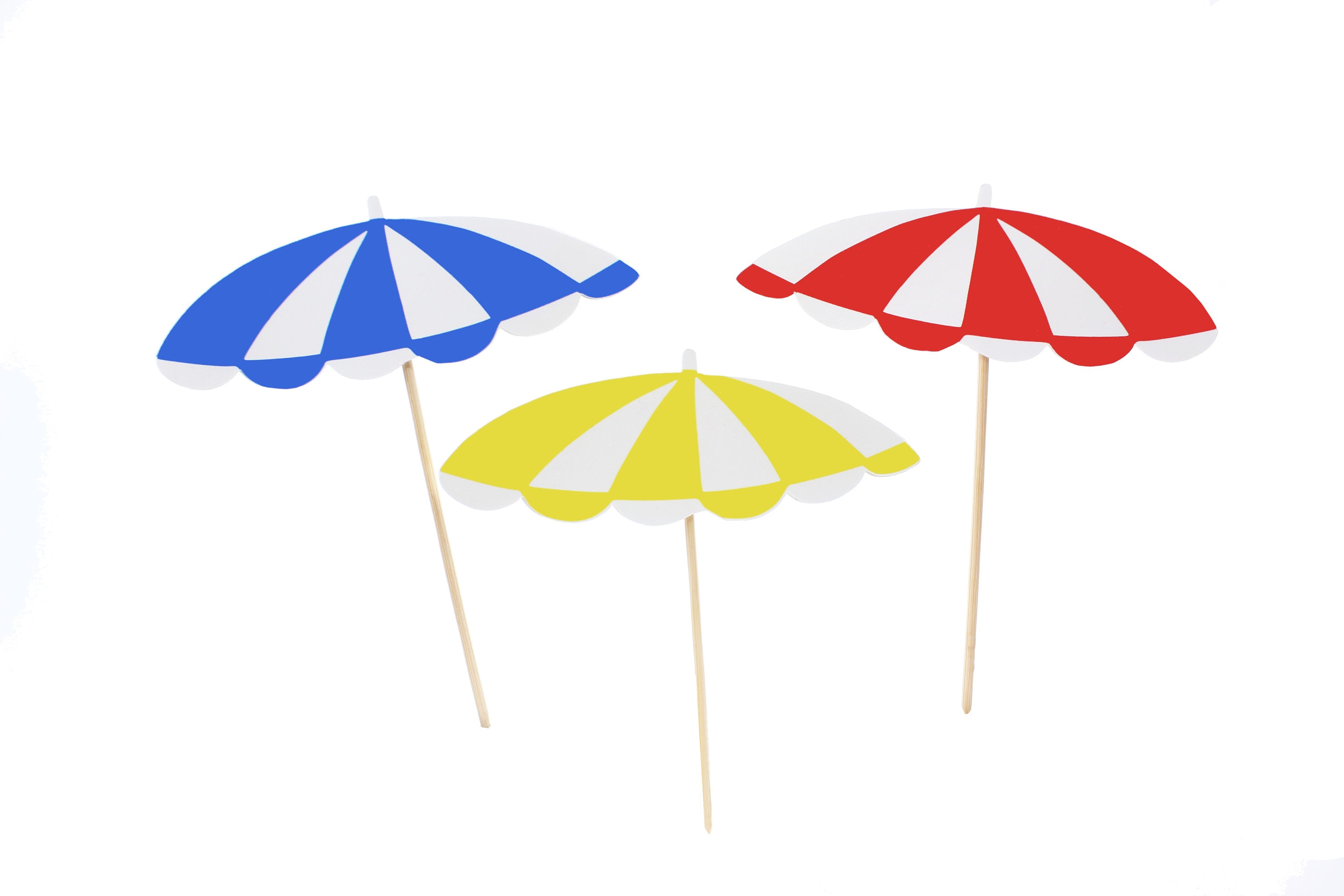 Spiaggia Umbrella Cupcake Toppers - Beach Theme Cupcake Toppers ...