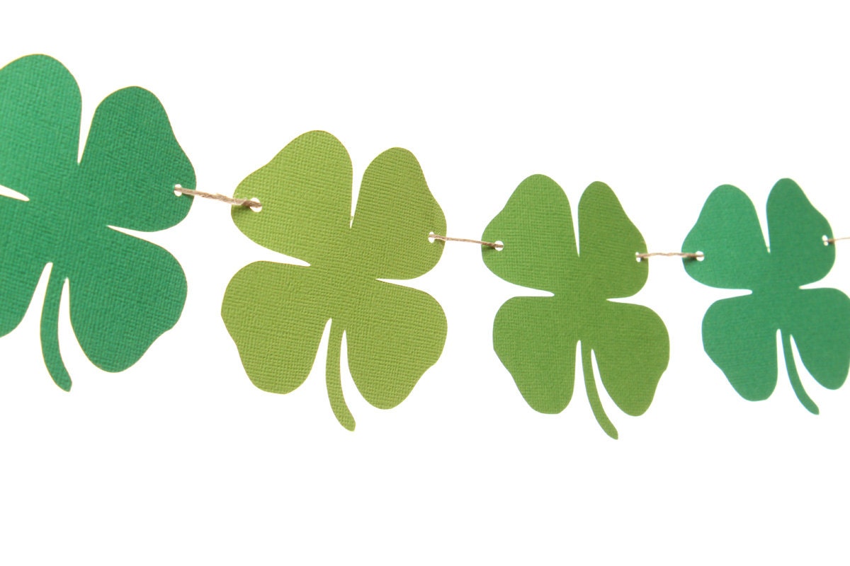 Lucky Four Leaf Clover Garland Saint Patrick's Day - Etsy