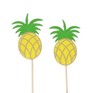 Pineapple Happy Birthday Cake Topper - Tropical Luau Pineapple Birthday ...