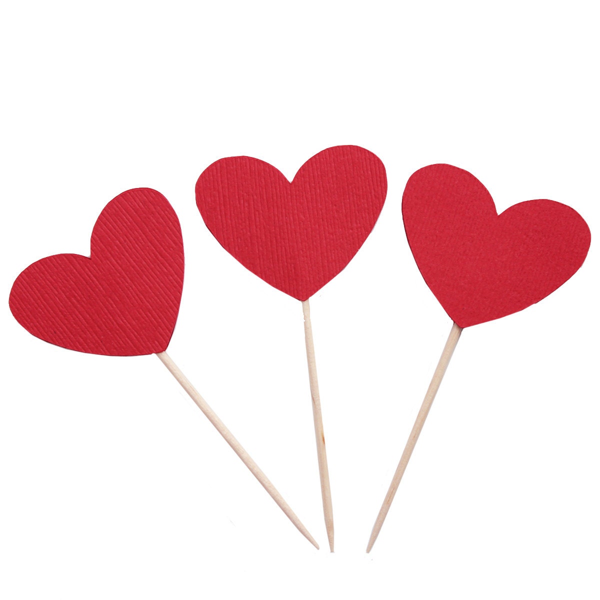 12 Pink Heart Cupcake Toppers Valentine's Day Party - Etsy