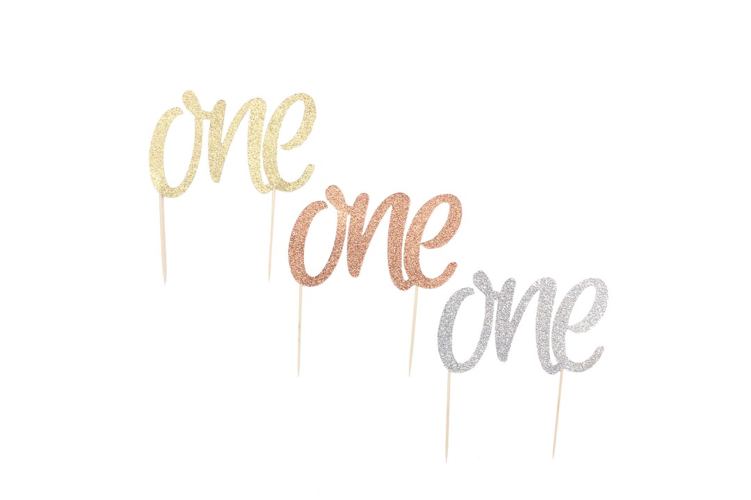 Rose Gold "one" Cake Topper Rose Gold First Birthday Cake Topper Gold ...