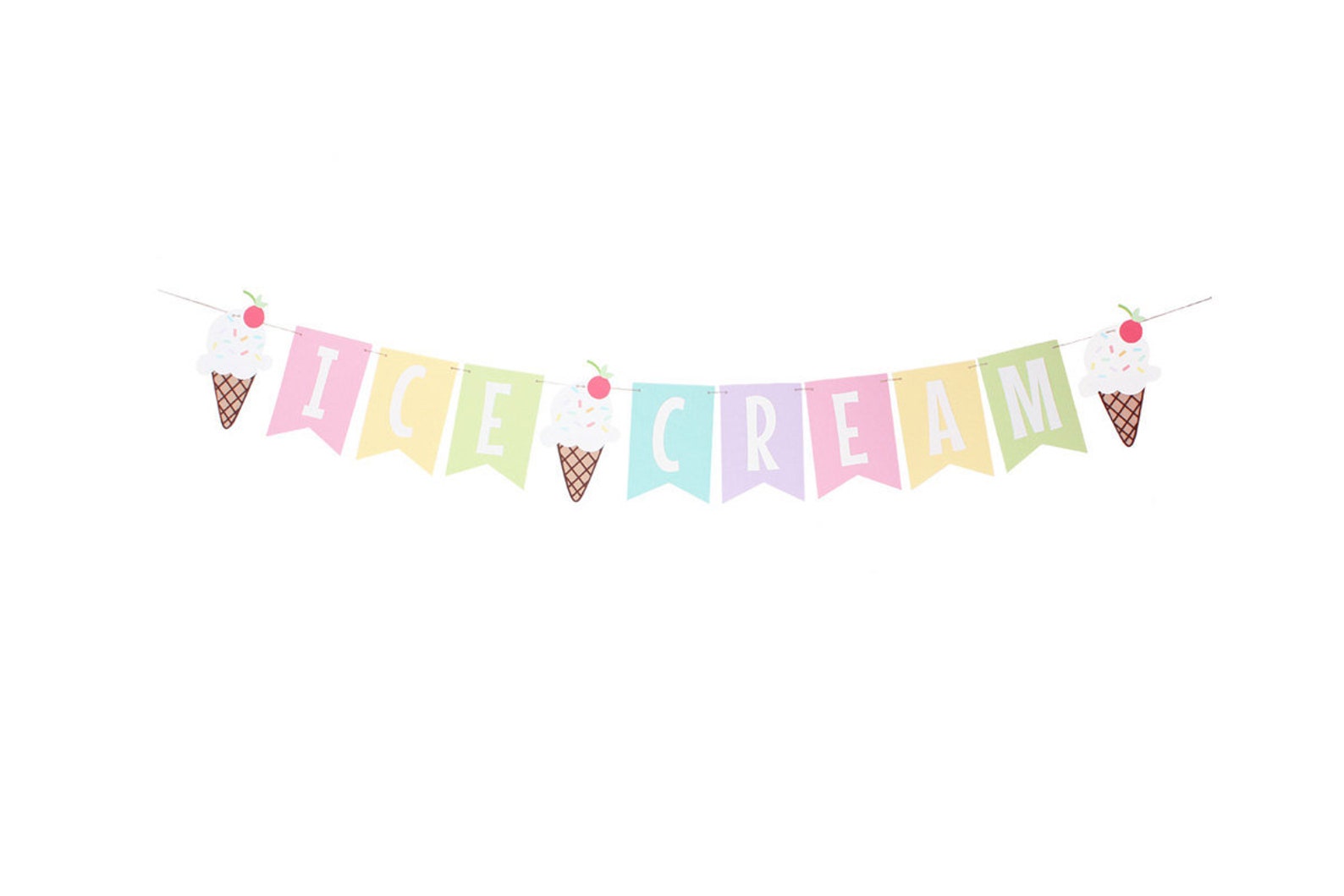 Ice Cream Party Banner Ice Cream Birthday Banner Ice Cream - Etsy