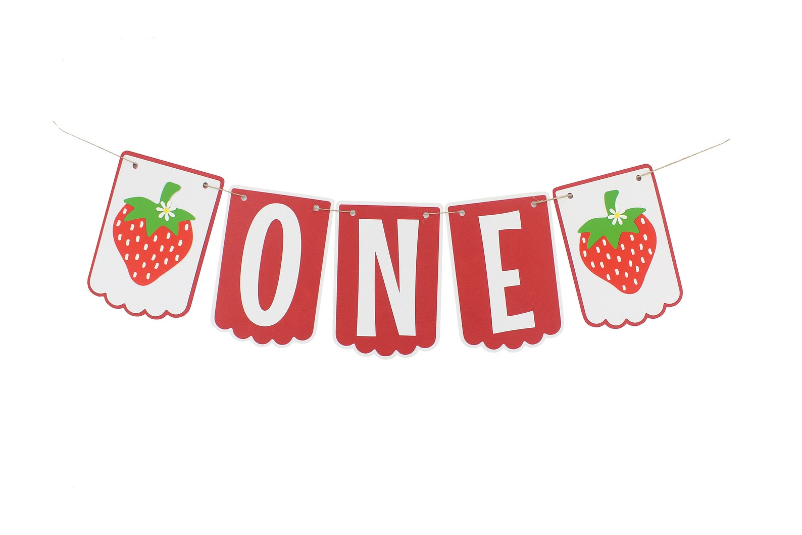 Strawberry ONE High Chair Banner First Birthday Banner - Strawberry ...