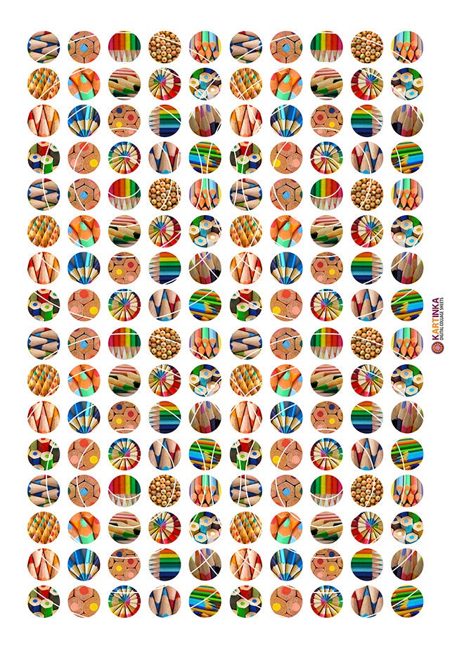 13mm and 15 Mm Size Printable Images PENCILS Digital Download for ...
