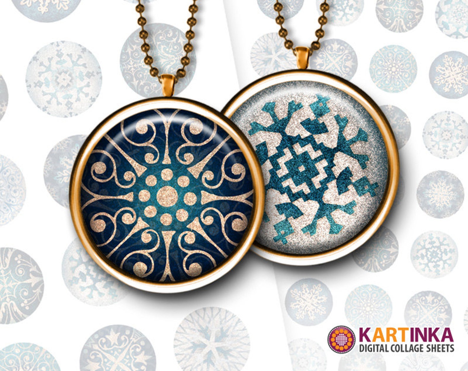 1 Inch (25mm) 1.5 Inch Round Images CHRISTMAS ORNAMENTS Printable ...