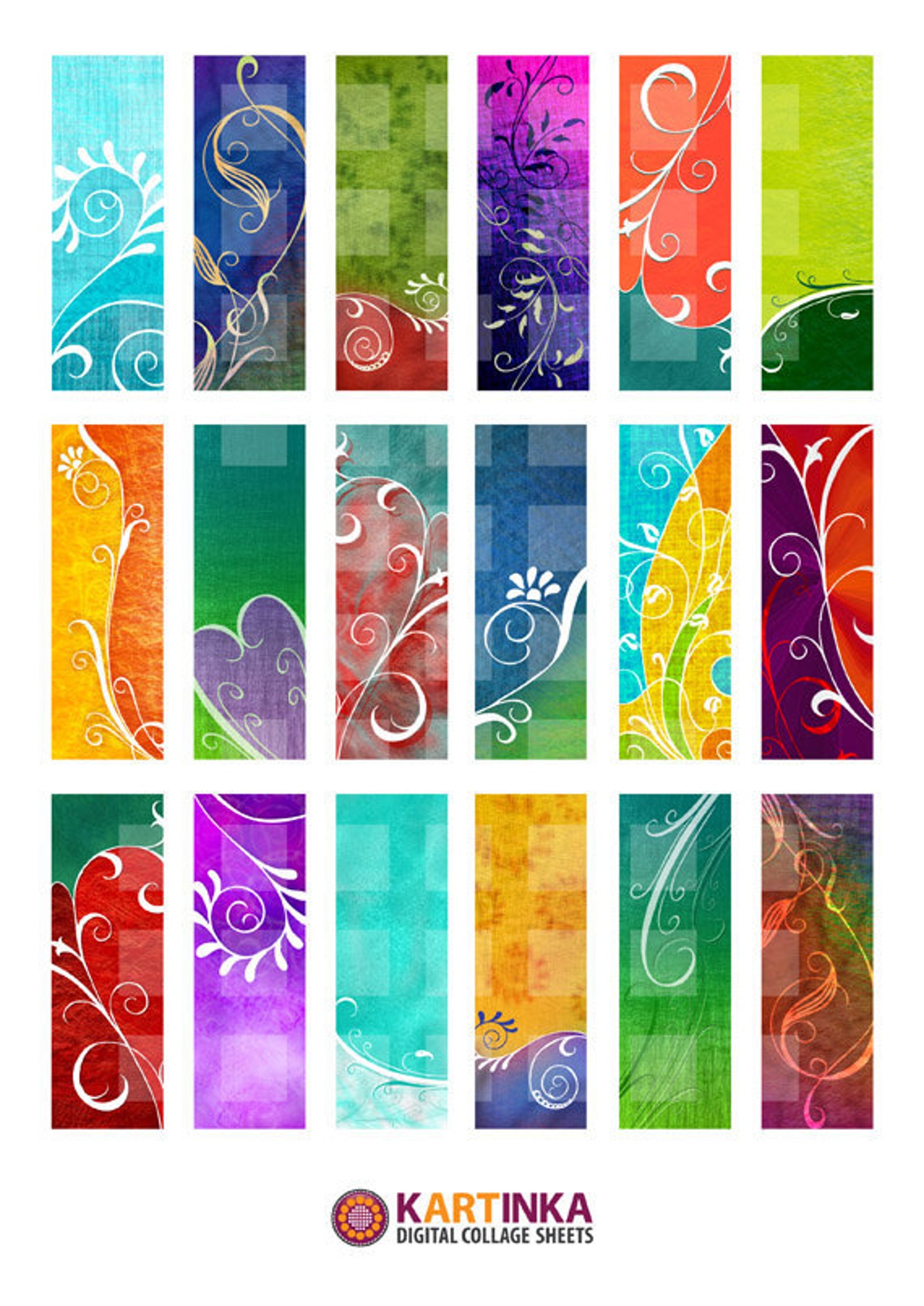 1x3 Inch Size Images ORNAMENTAL Printable Download Collage Sheet for ...