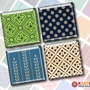 RETRO PATTERNS 1x1 inch 1.5x1.5 inch squares Digital Collage | Etsy