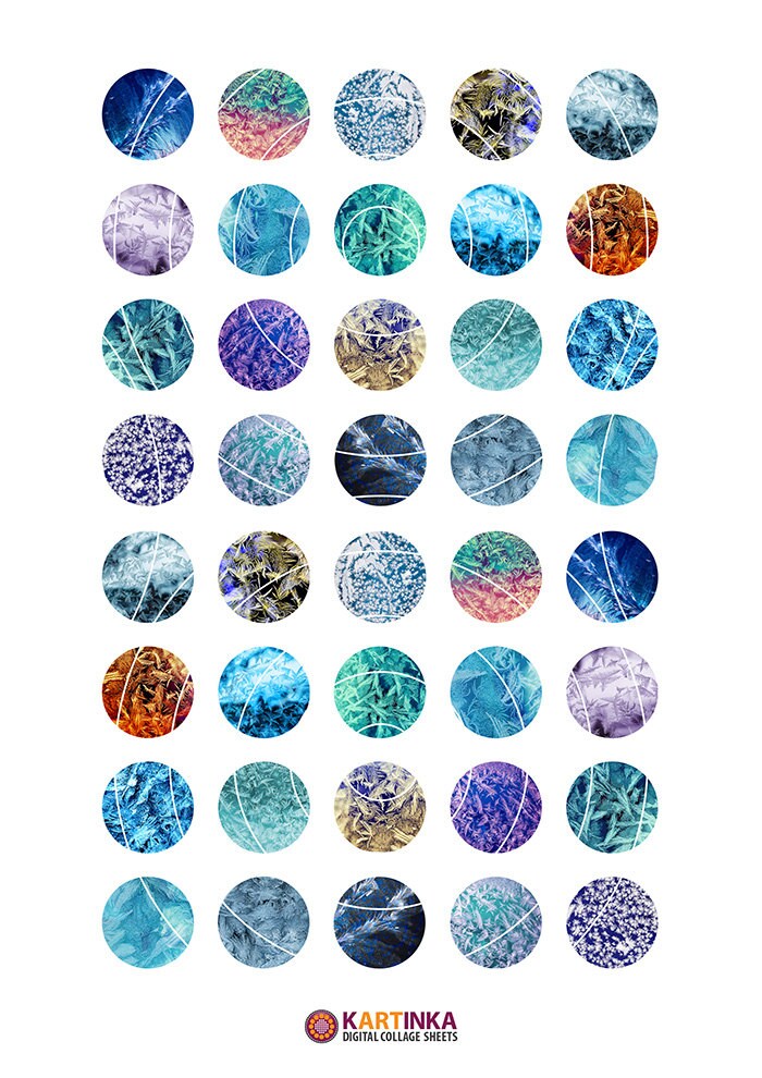1 Inch 25mm & 1.5 Inch Digital Download FROZEN TEXTURES Printable ...