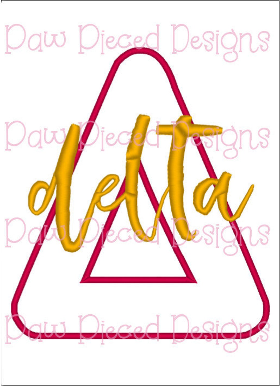 Applique Greek DELTA Digital Embroidery File - Etsy