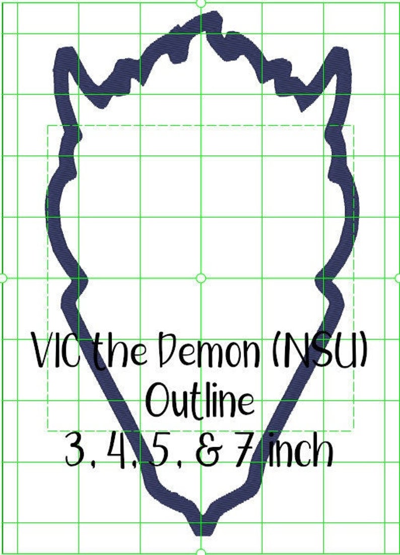 NSU Demon Head Vic Outline Digital Embroidery File - Etsy