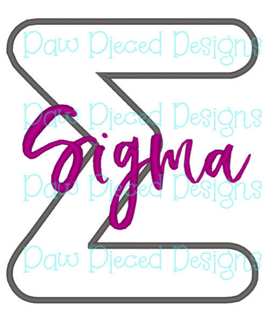 Applique Greek Sigma Digital Embroidery File - Etsy