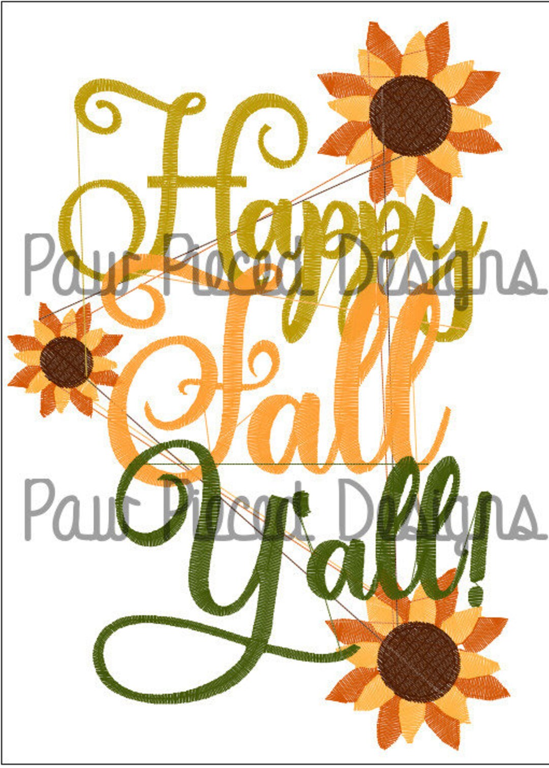Happy Fall Embroidery Design - Etsy