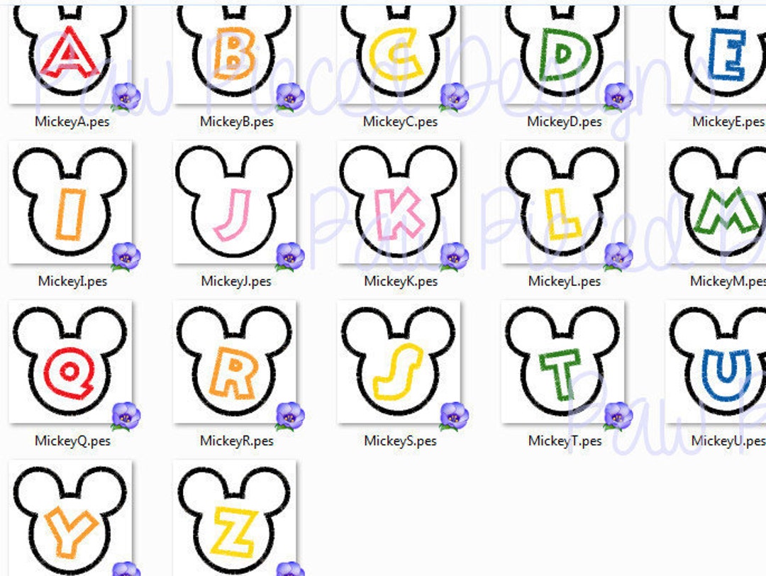 Mouse Head Applique Alphabet Digital Embroidery File - Etsy