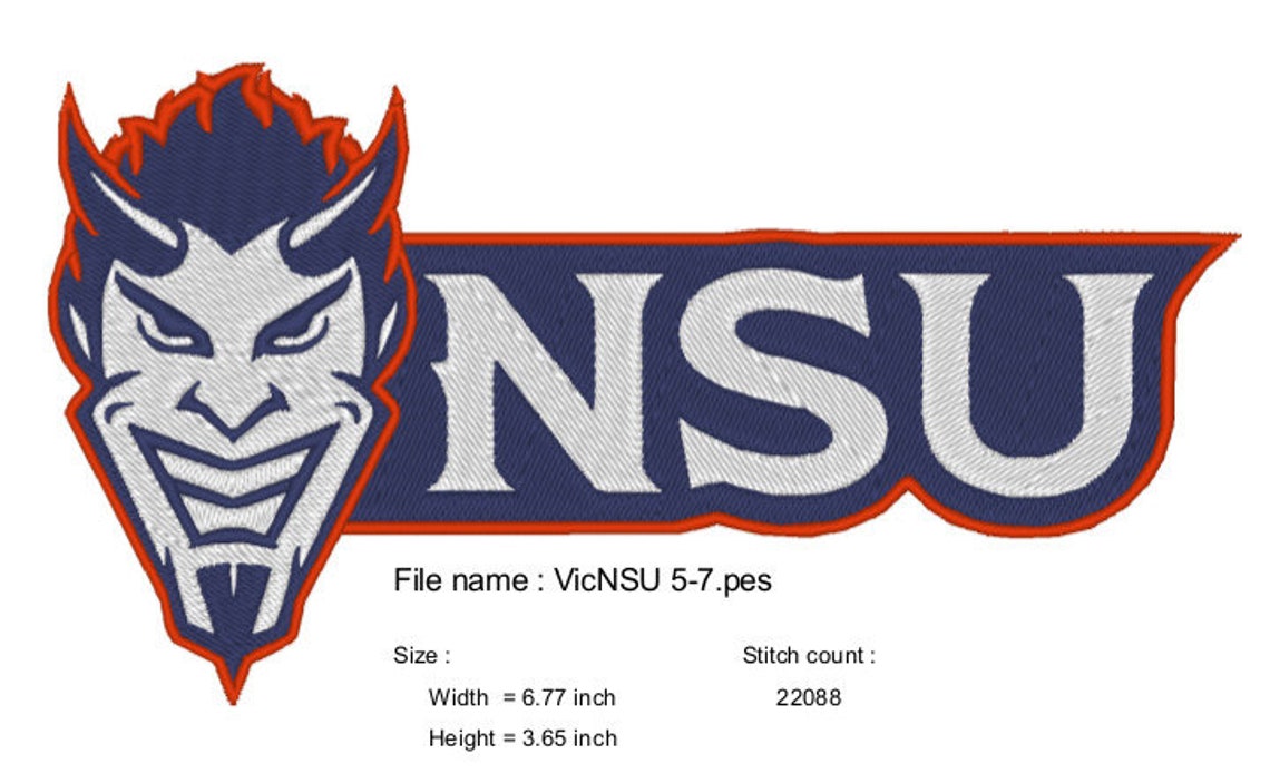 NSU Demon Head Logo Digital Embroidery File | Etsy