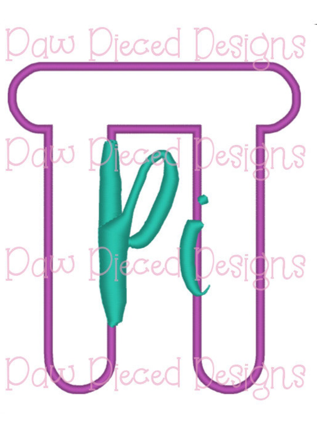 Applique Greek Pi Digital Embroidery File - Etsy