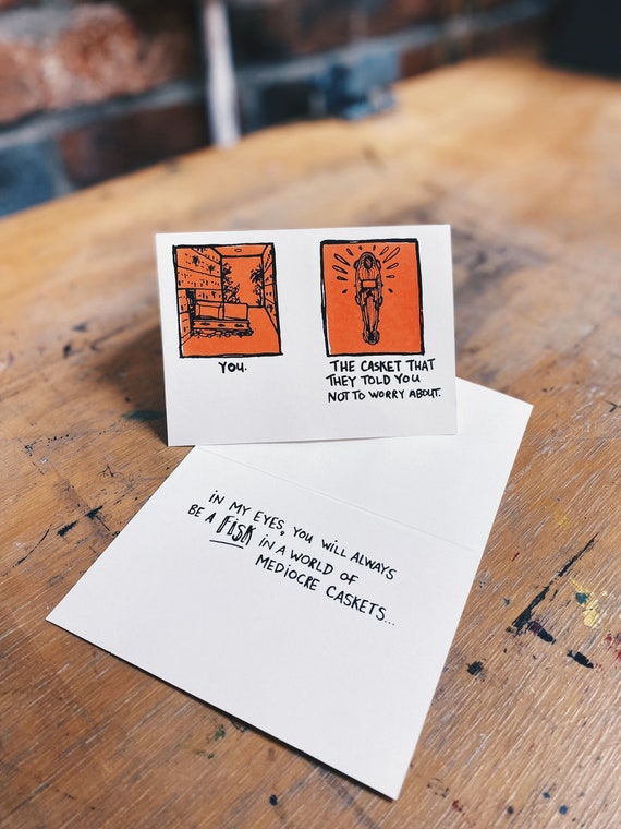 Fisk Casket Mortuary Valentine SINGLE Card | Etsy