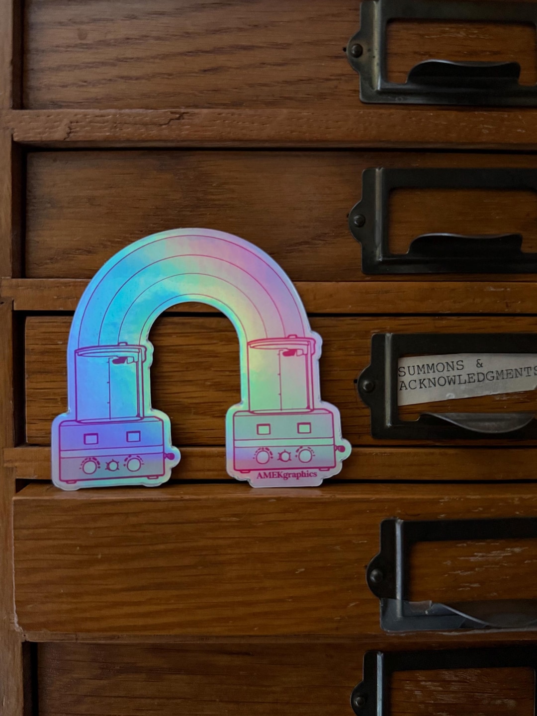 Embalming Machine PINK Rainbow Hologram Sticker - Etsy