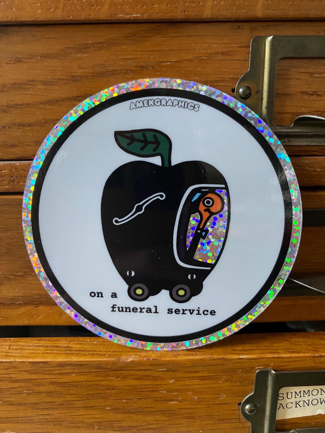 On A Funeral Service Lowly Worm Apple Hearse Sticker - Etsy