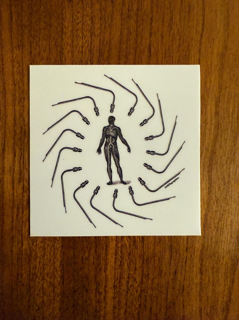 Cannula Arterial Man Square Sticker - Etsy