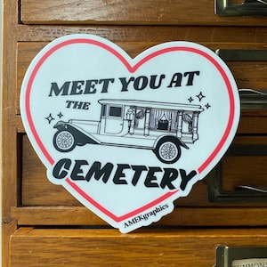 Meet You at the Cemetery Hearse Sticker - Etsy