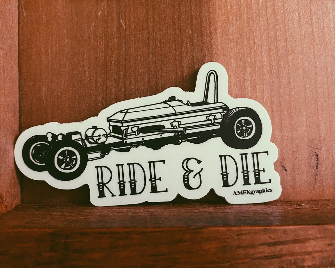 Ride & Die Casket Hotrod Sticker - Etsy
