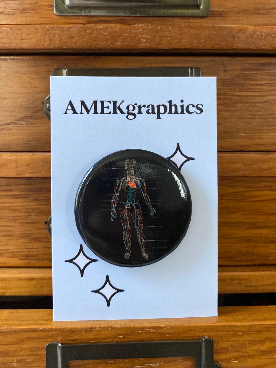 Vintage Arterial System Anatomy Button - Etsy