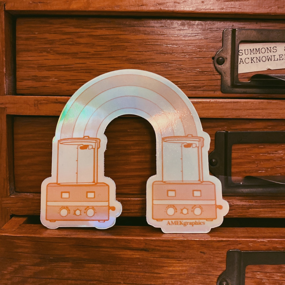 Embalming Machine Rainbow Hologram Sticker - Etsy
