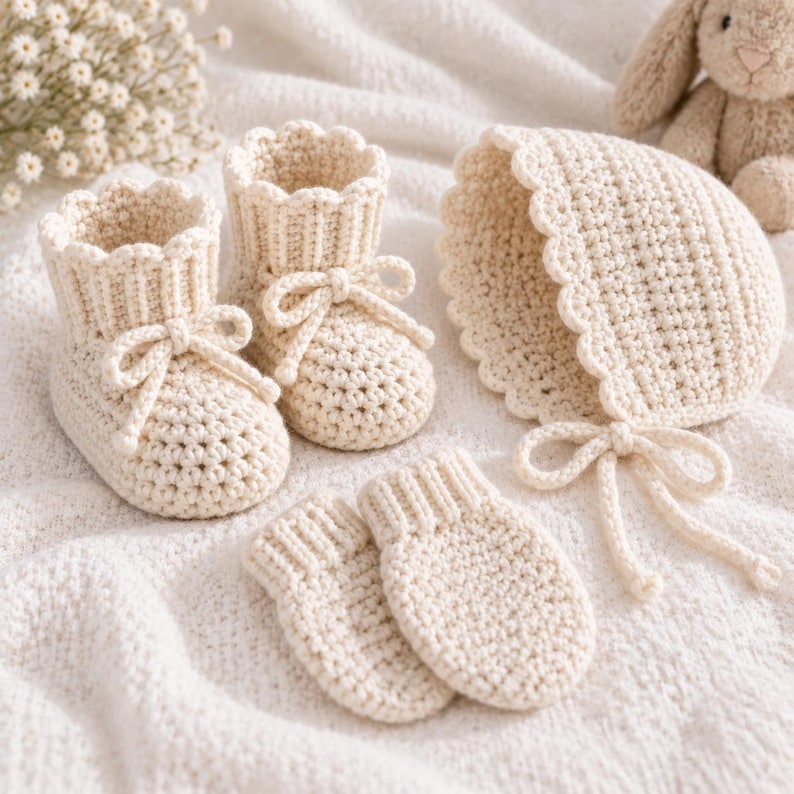 Baby Booties Crochet Pattern PDF, Stay on Baby Booties With Ribbed Cuff ...