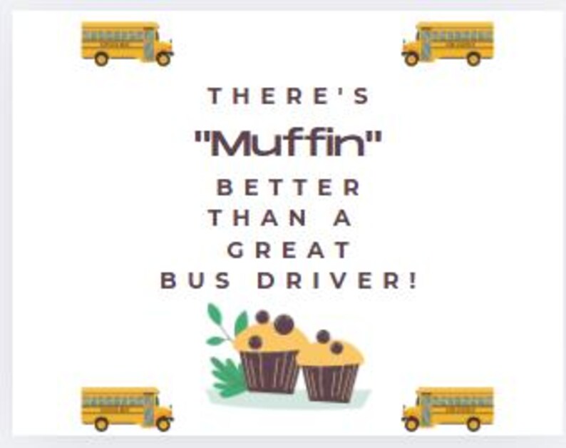 Bus Driver Appreciation Printable Cards - 5 Designs - Etsy