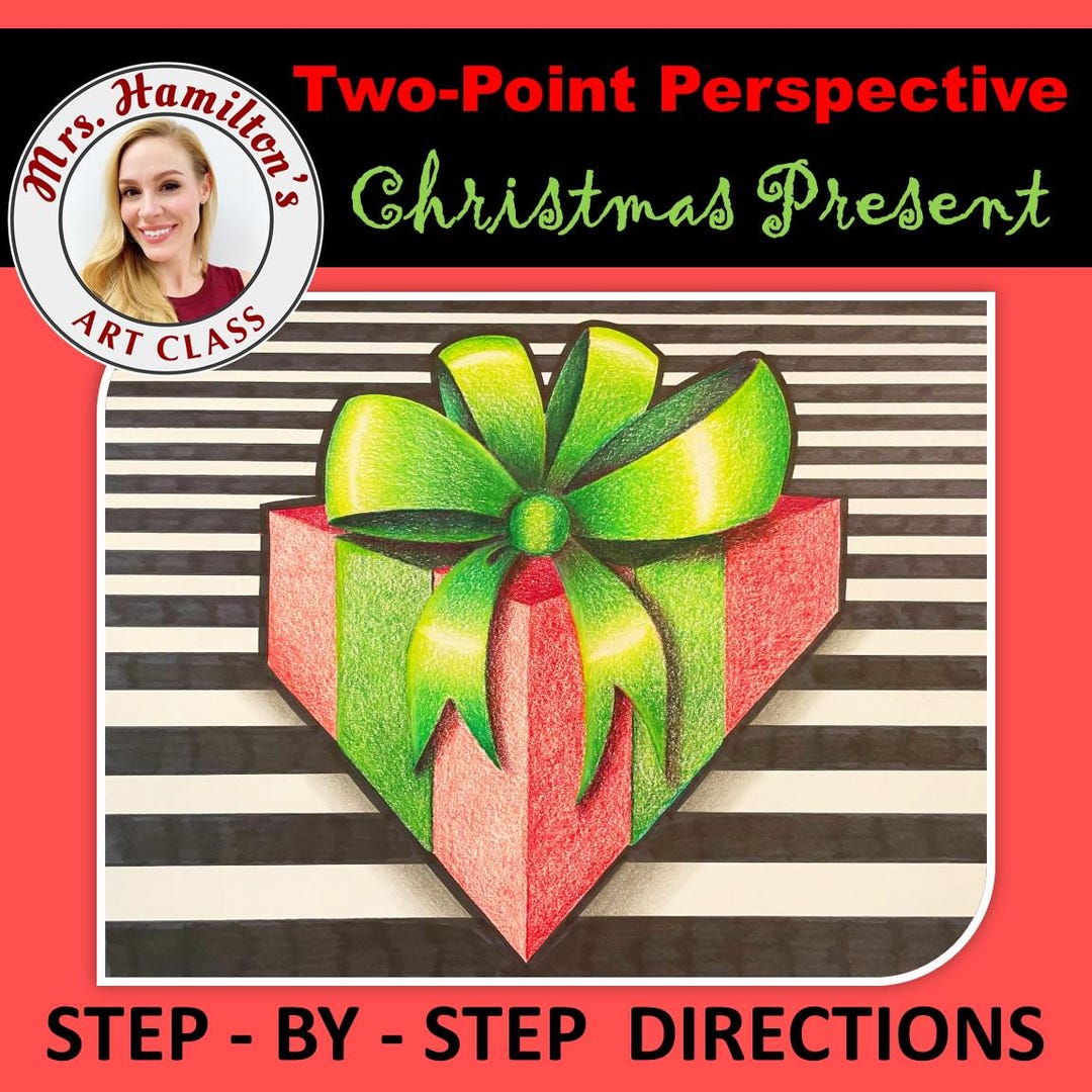 Christmas Present - Two Point Perspective Style Digital Art Lesson - Etsy