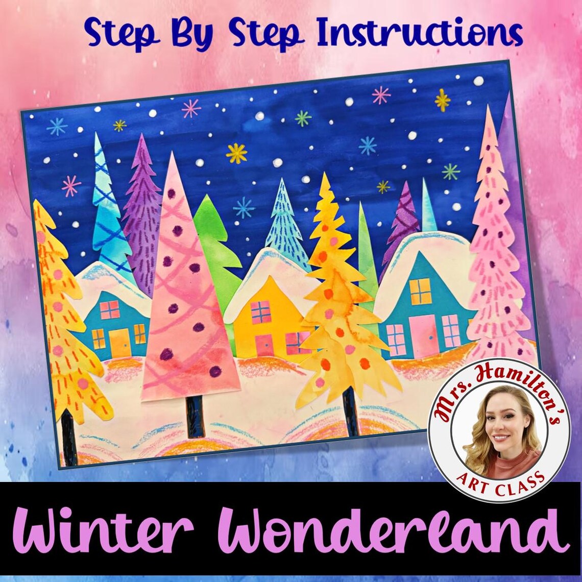 Winter Wonderland Digital Art Lesson - Etsy