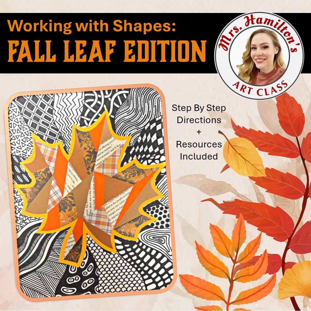 Geometric Fall Leaf Digital Art Lesson - Etsy