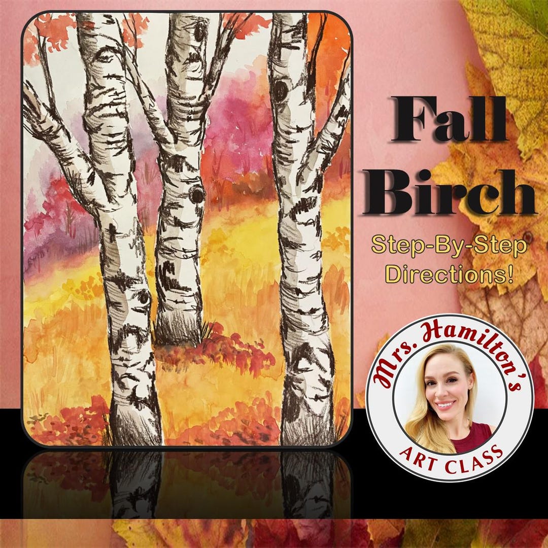 Fall Birch Art Project: Step-by-step Guide - Etsy