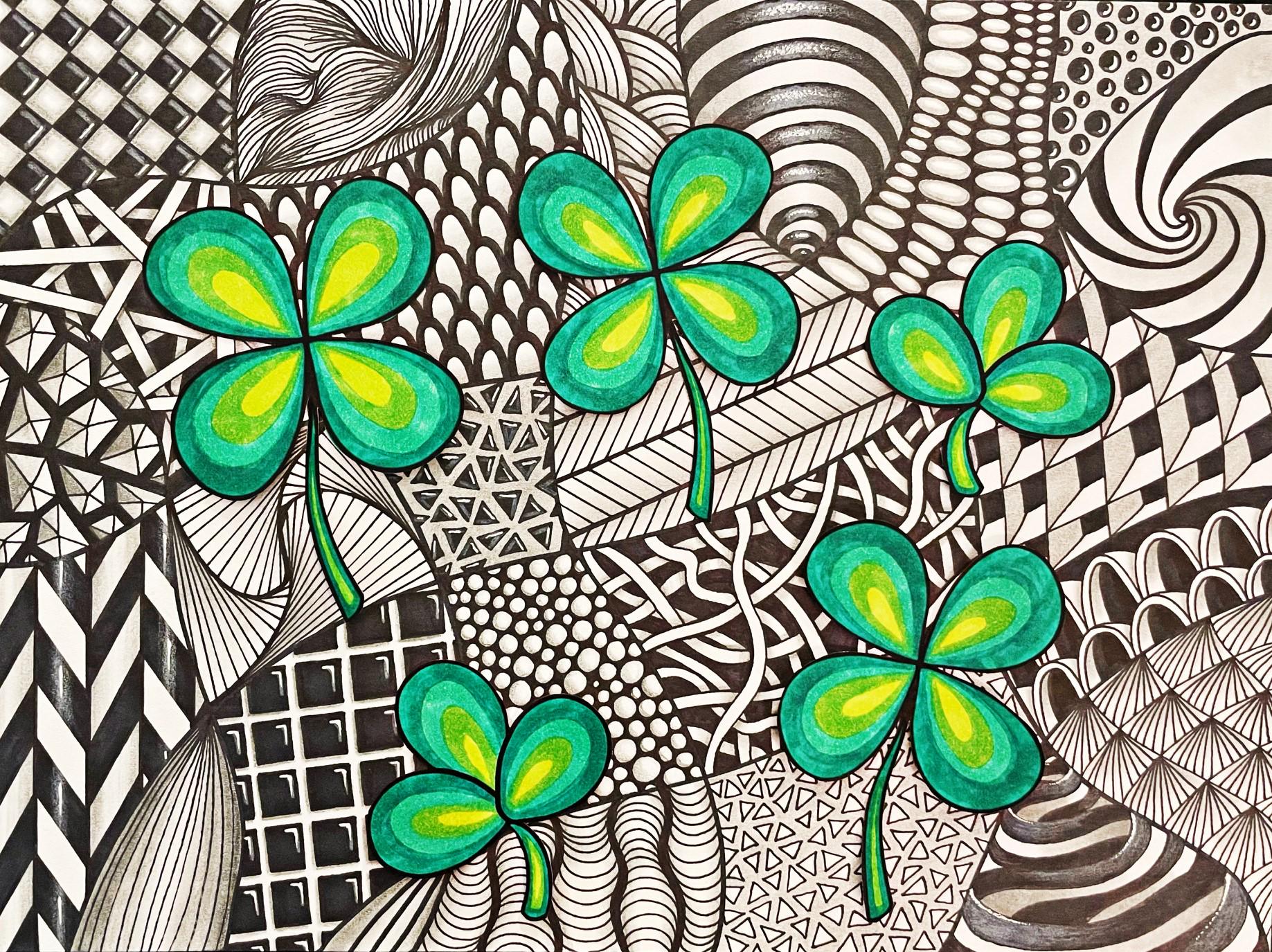 Clovers and Zentangles Digital Art Lesson - Etsy