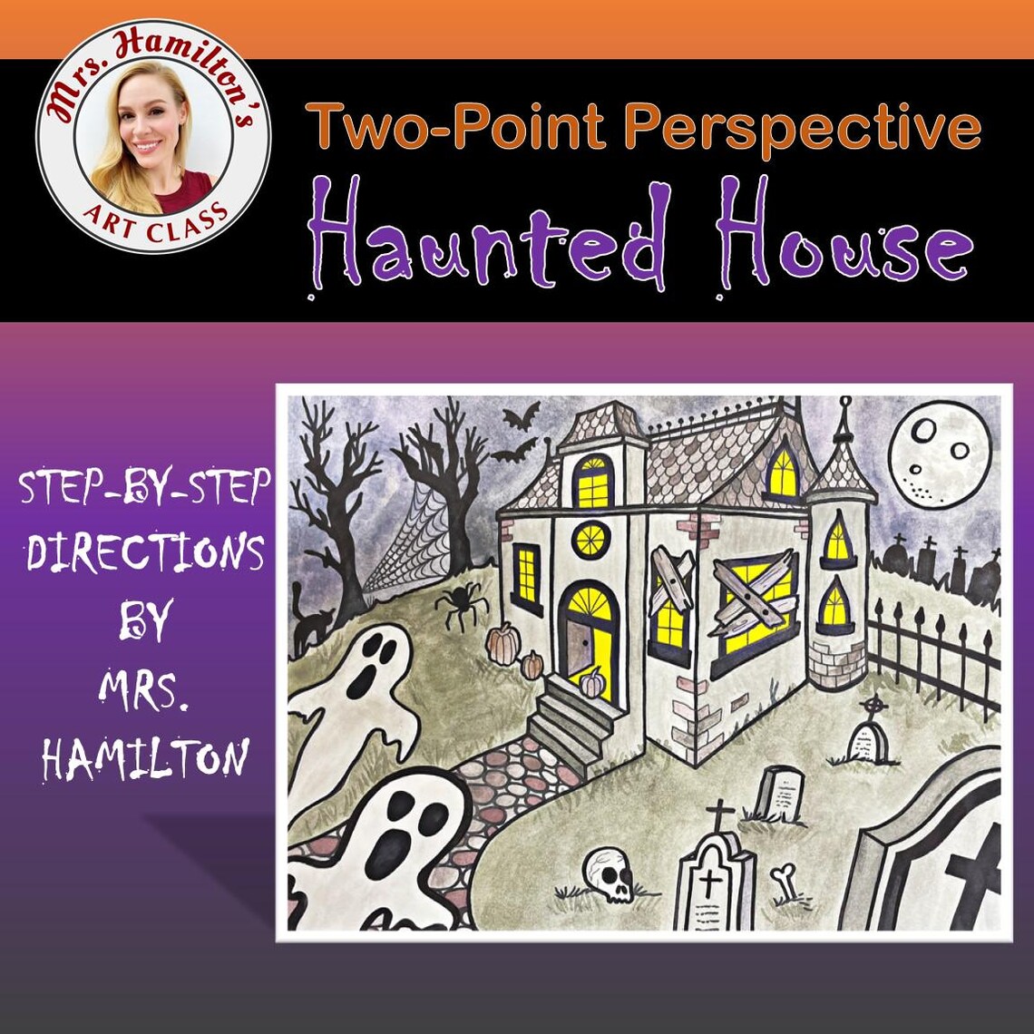 2-point Perspective Haunted House - Etsy