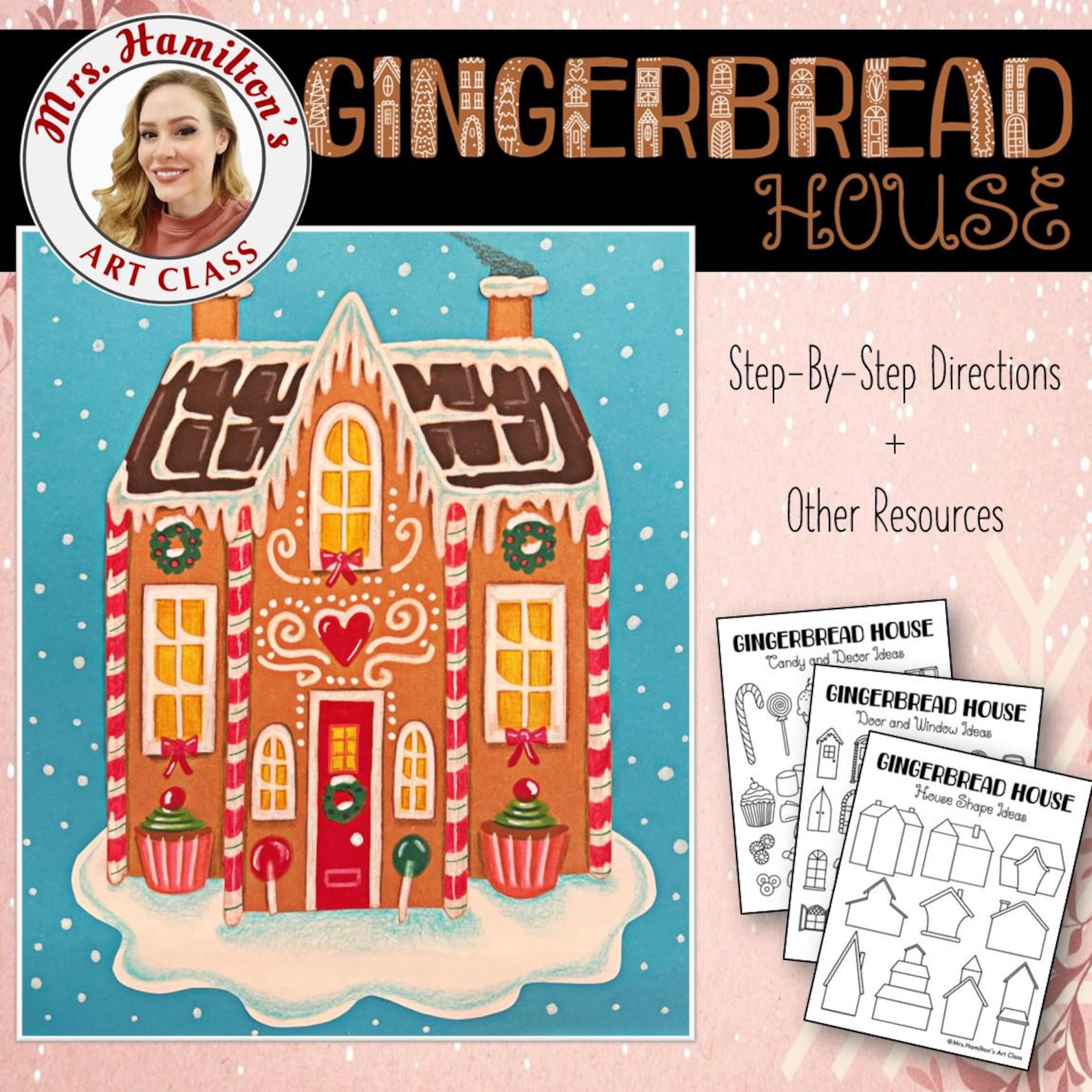 Gingerbread House Digital Art Lesson - Etsy