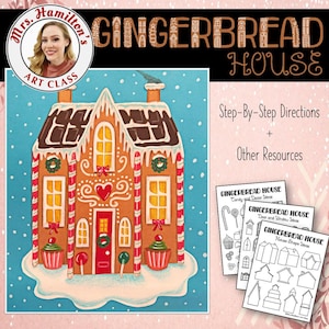 Gingerbread House Digital Art Lesson - Etsy
