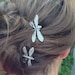 Silver Dragonfly Bobby Pins, Set of 2, Woodland Dragonfly Bobby Pins ...