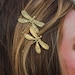 Gold Dragonfly Bobby Pins, Set of Two, Antique Gold, Gold Insect Pin ...
