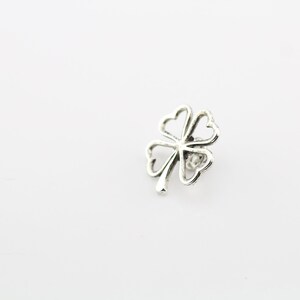 Silver Four Leaf Shamrock Pin, Clover Brooch, Four Leaf Clover Pin ...