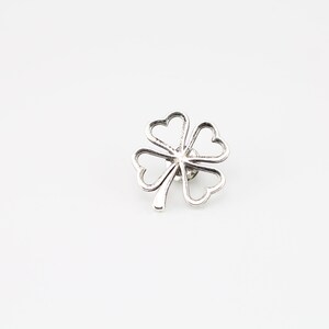 Silver Four Leaf Shamrock Pin, Clover Brooch, Four Leaf Clover Pin ...