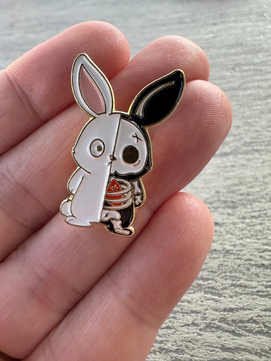 Bad Bunny Clothing Pin, Skeleton Bunny Pin, Dead Bunny Pin, Skeleton ...