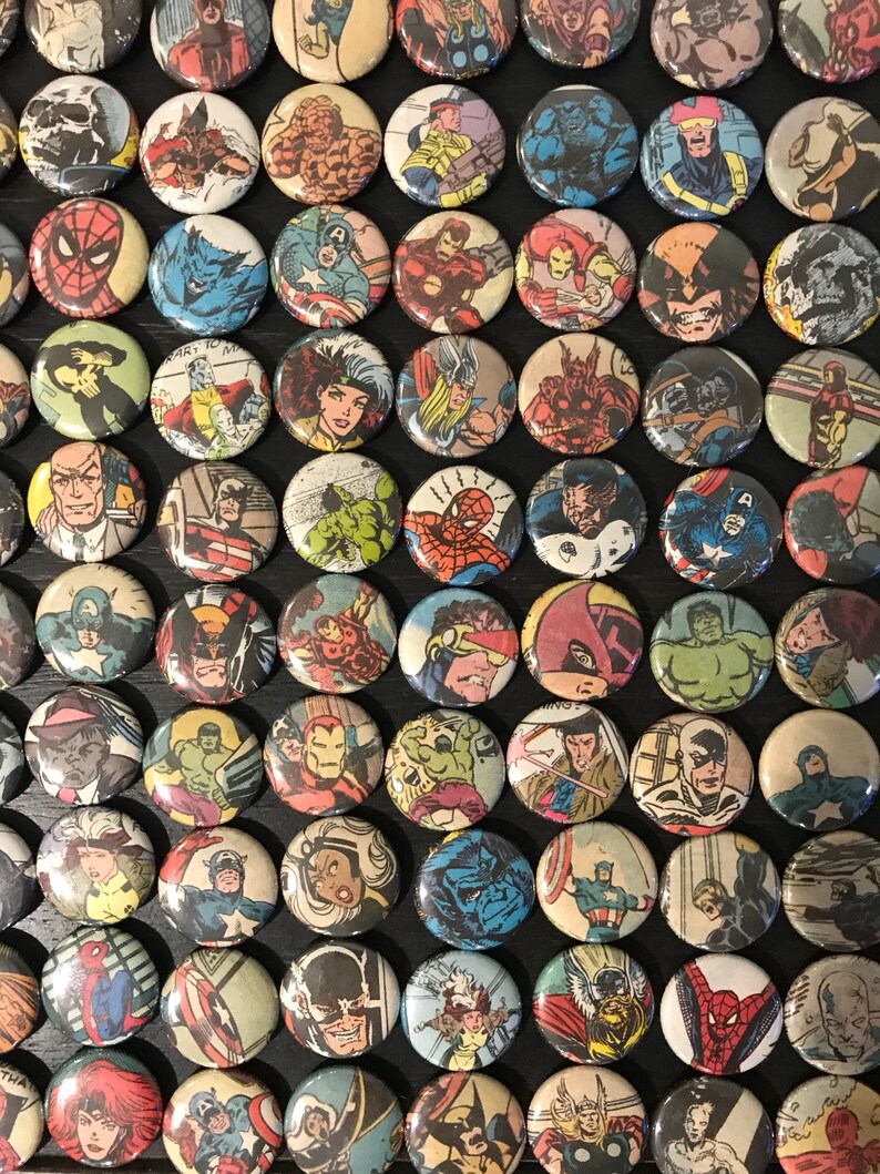 Comic Book Magnets Round Magnets One Inch Superhero | Etsy