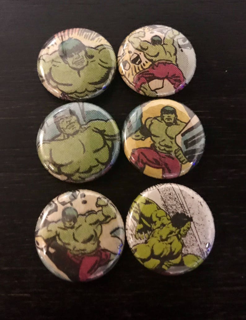 The Hulk Magnets Hulk Magnets Comic Book Magnets Round | Etsy