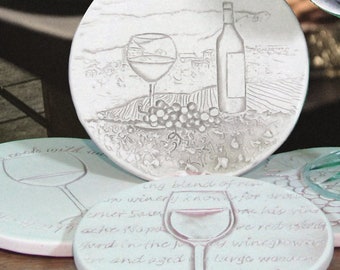 Wine Theme Coasters - Etsy