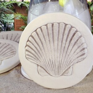 Beach House Shell Coasters That Absorb Moisture - Set of 4 - Your ...